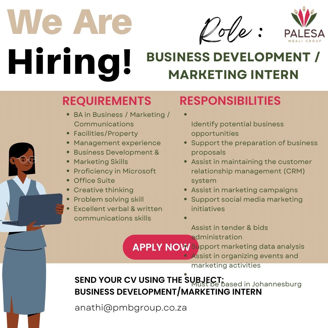 Palesa Mbali Group on LinkedIn: #interns #internshipopportunity Palesa Mbali Group on LinkedIn: #interns #internshipopportunity