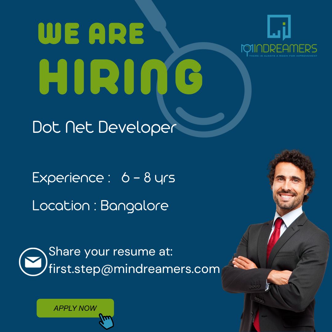 MINDREAMERS on LinkedIn: #dotnetdeveloper #dotnetjobs #aws #csharp # ... MINDREAMERS on LinkedIn: #dotnetdeveloper #dotnetjobs #aws #csharp # ...