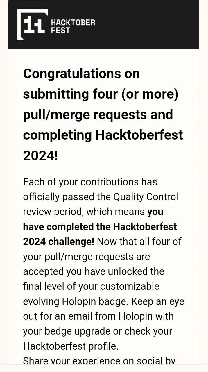 Ritika Kuila on LinkedIn: #hacktoberfest2024 #hacktoberfest2024 # ... Ritika Kuila on LinkedIn: #hacktoberfest2024 #hacktoberfest2024 # ...