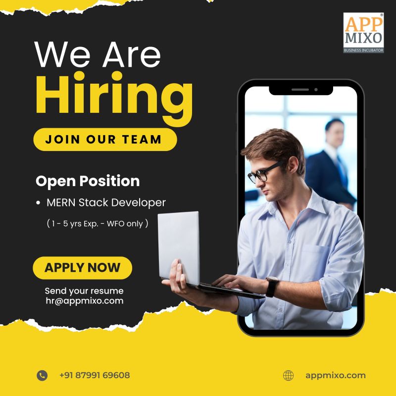 AppMixo® on LinkedIn: 🚀 AppMixo® is Hiring MERN Stack Developers! 🚀 ... AppMixo® on LinkedIn: 🚀 AppMixo® is Hiring MERN Stack Developers! 🚀 ...