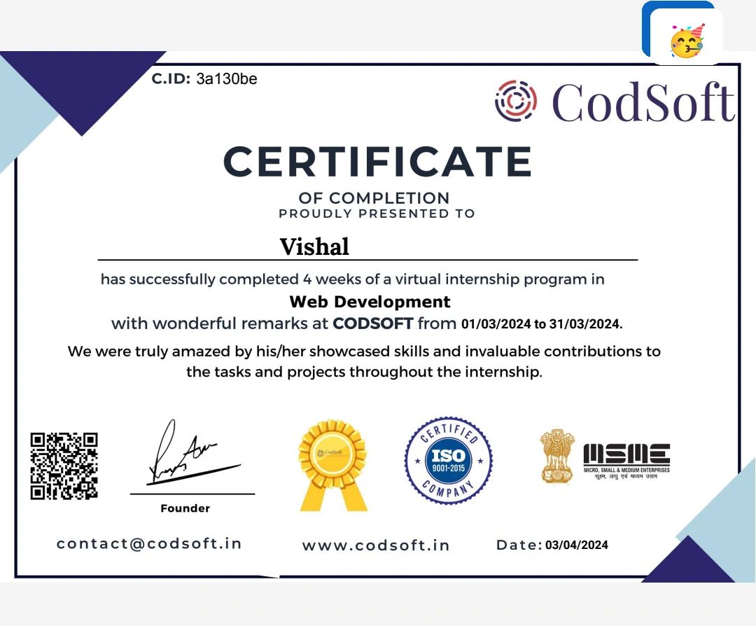 Vishal Gautam on LinkedIn: #webdevelopment #internshipexperience # ... Vishal Gautam on LinkedIn: #webdevelopment #internshipexperience # ...