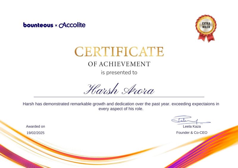 Harsh Arora on LinkedIn: #achievement #accolite #extramiller Harsh Arora on LinkedIn: #achievement #accolite #extramiller