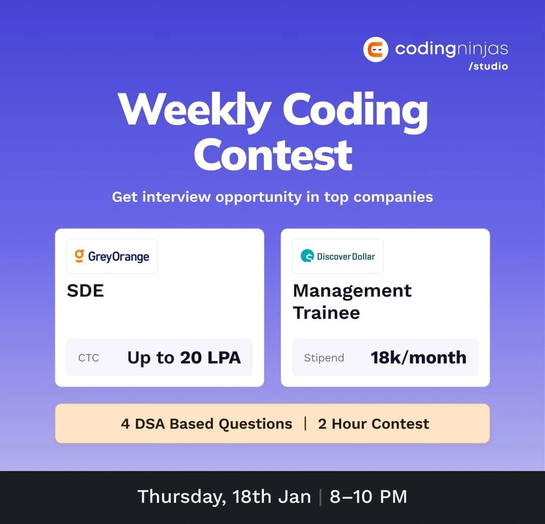 Deepak Kumar Shah on LinkedIn: *Coding Ninjas Presents Hiring and ... Deepak Kumar Shah on LinkedIn: *Coding Ninjas Presents Hiring and ...