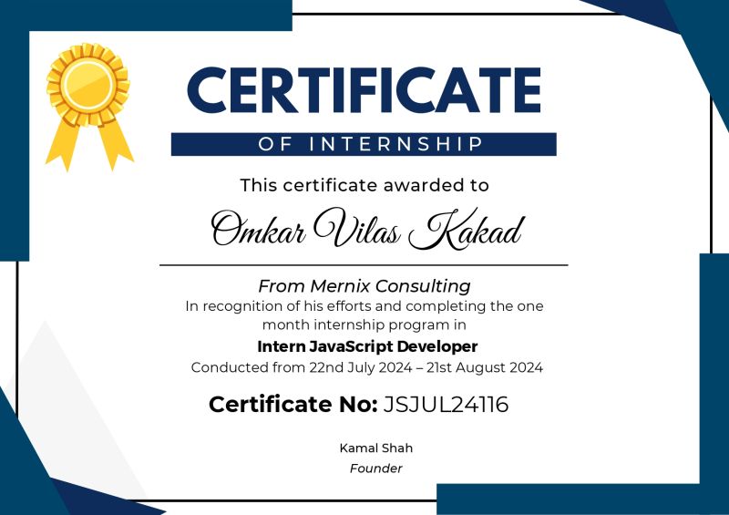 Omkar Kakad on LinkedIn: #javascript #mern #internship # ... Omkar Kakad on LinkedIn: #javascript #mern #internship # ...