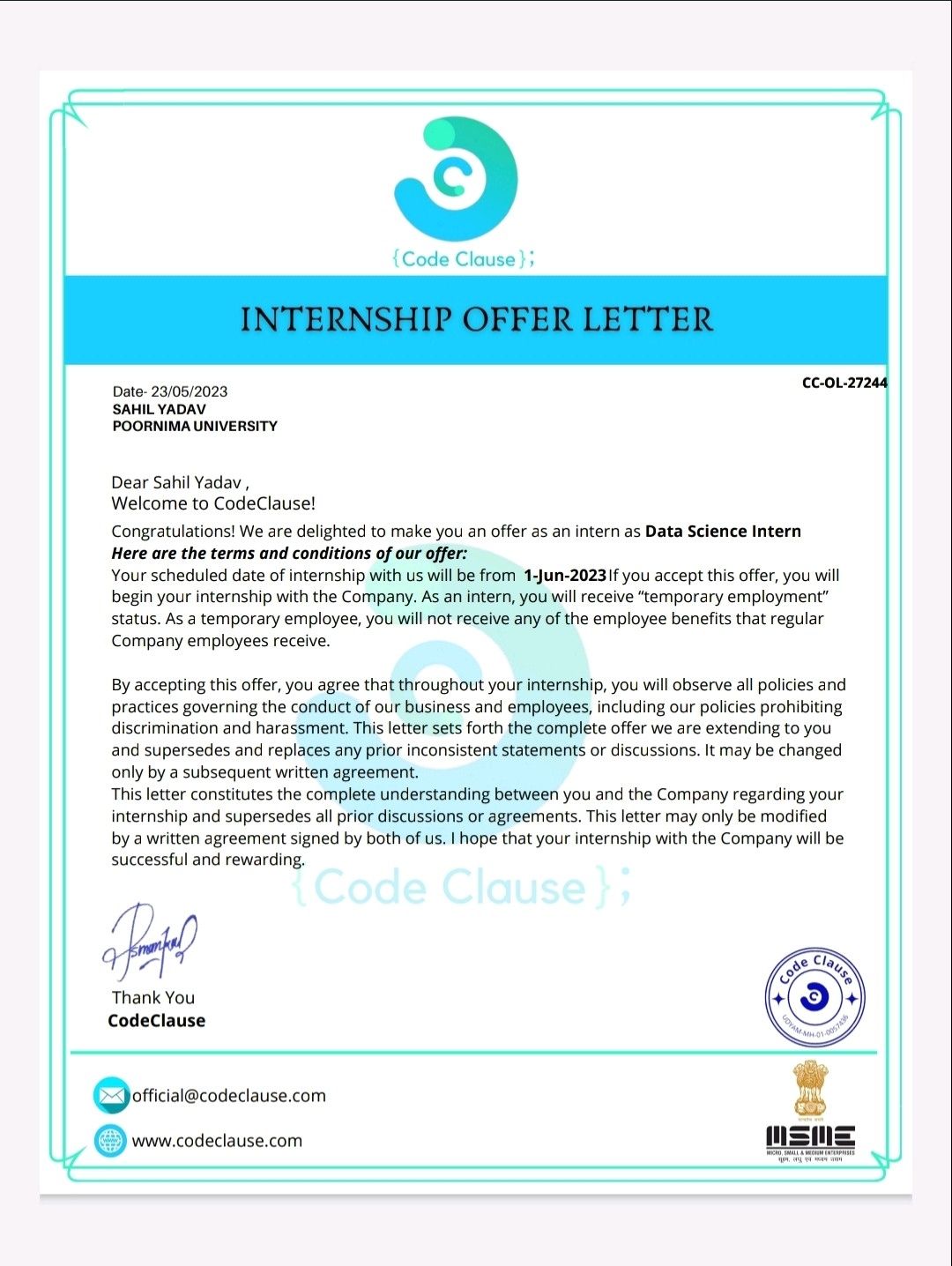 Sahil Yadav on LinkedIn: #codeclause #webdevelopmentinternship Sahil Yadav on LinkedIn: #codeclause #webdevelopmentinternship