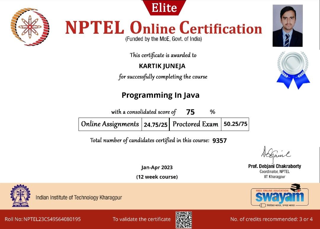 #certificationunlocked #javaprogrammingmaestro #iitkharagpur… | Kartik ... #certificationunlocked #javaprogrammingmaestro #iitkharagpur… | Kartik ...