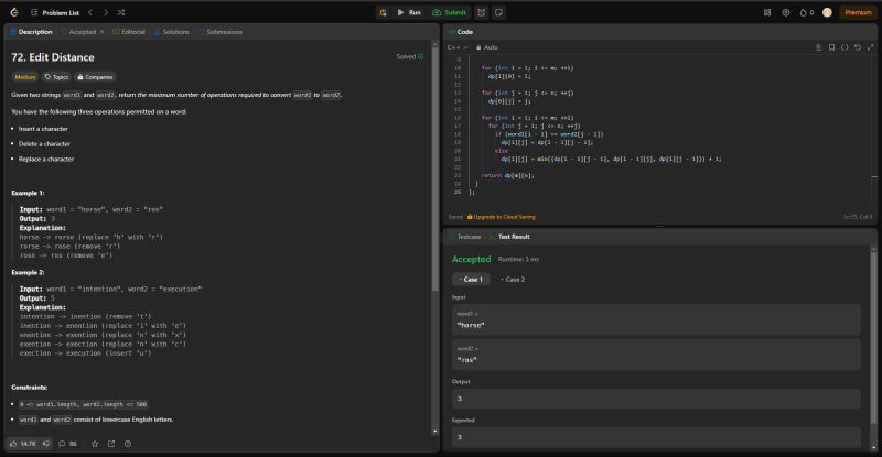 Day 174 of #365daysofcode challenge: Edit Distance | Yash Raj Singh ... Day 174 of #365daysofcode challenge: Edit Distance | Yash Raj Singh ...
