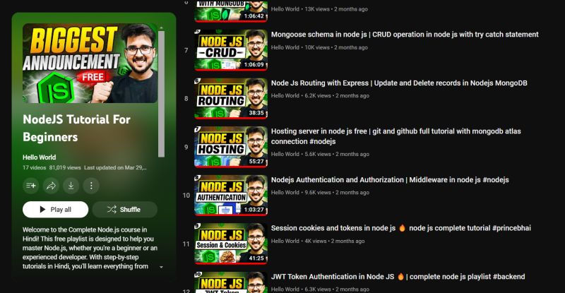 Learned about nodejs and mongodb from youtube channel | Sujal Rawat ... Learned about nodejs and mongodb from youtube channel | Sujal Rawat ...