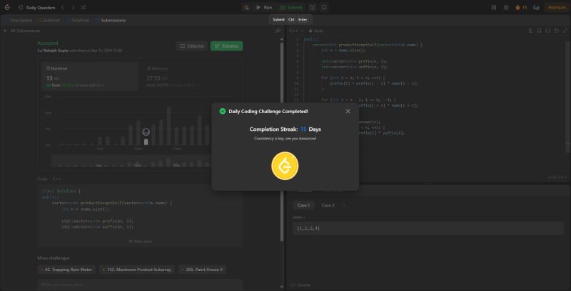 Rishabh Gupta on LinkedIn: Day 15 of LeetCode Question: -238. Product ... Rishabh Gupta on LinkedIn: Day 15 of LeetCode Question: -238. Product ...