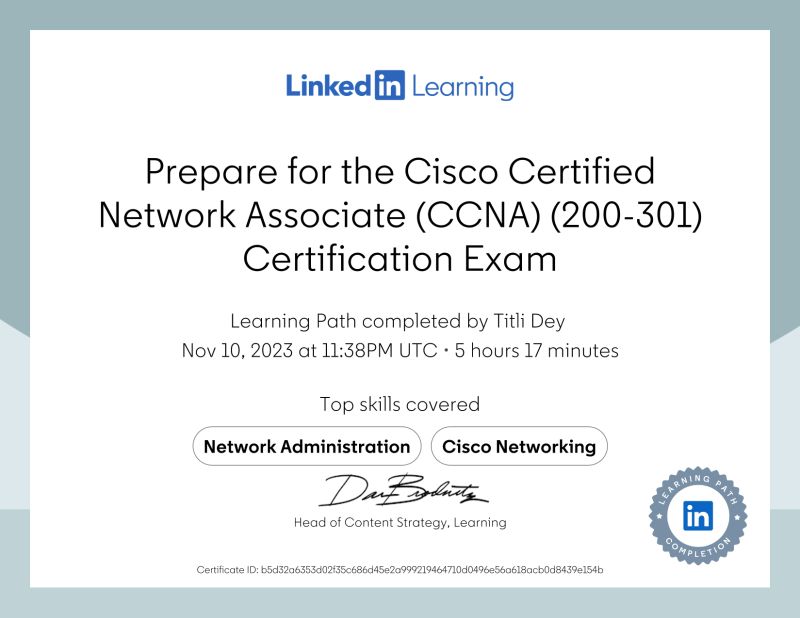 Titli Dey on LinkedIn: Certificate of Completion Titli Dey on LinkedIn: Certificate of Completion
