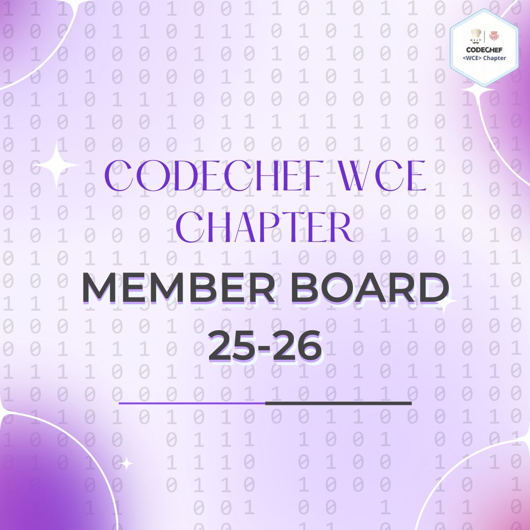 CodeChef Wce Chapter on LinkedIn: 🌟 Introducing the CodeChef WCE ... CodeChef Wce Chapter on LinkedIn: 🌟 Introducing the CodeChef WCE ...