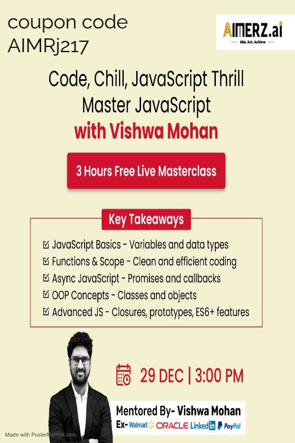 rohit joshi on LinkedIn: #javascript #coding #masterclass # ... rohit joshi on LinkedIn: #javascript #coding #masterclass # ...