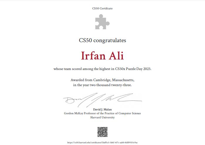 #cs50x #icodeguru #icodeguru #puzzlegame #experience #cs50x… | Irfan Ali #cs50x #icodeguru #icodeguru #puzzlegame #experience #cs50x… | Irfan Ali