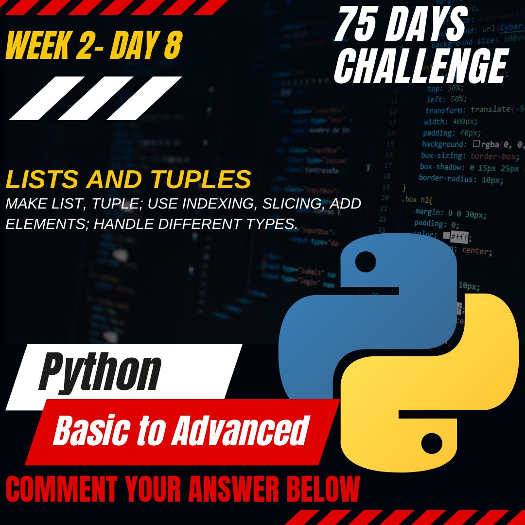 How to create lists and tuples with Python | Chirag Jakhariya posted on ... How to create lists and tuples with Python | Chirag Jakhariya posted on ...