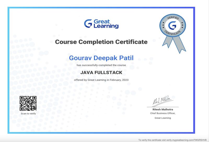 Gourav Patil on LinkedIn: #learningandgrowing #javafullstack Gourav Patil on LinkedIn: #learningandgrowing #javafullstack