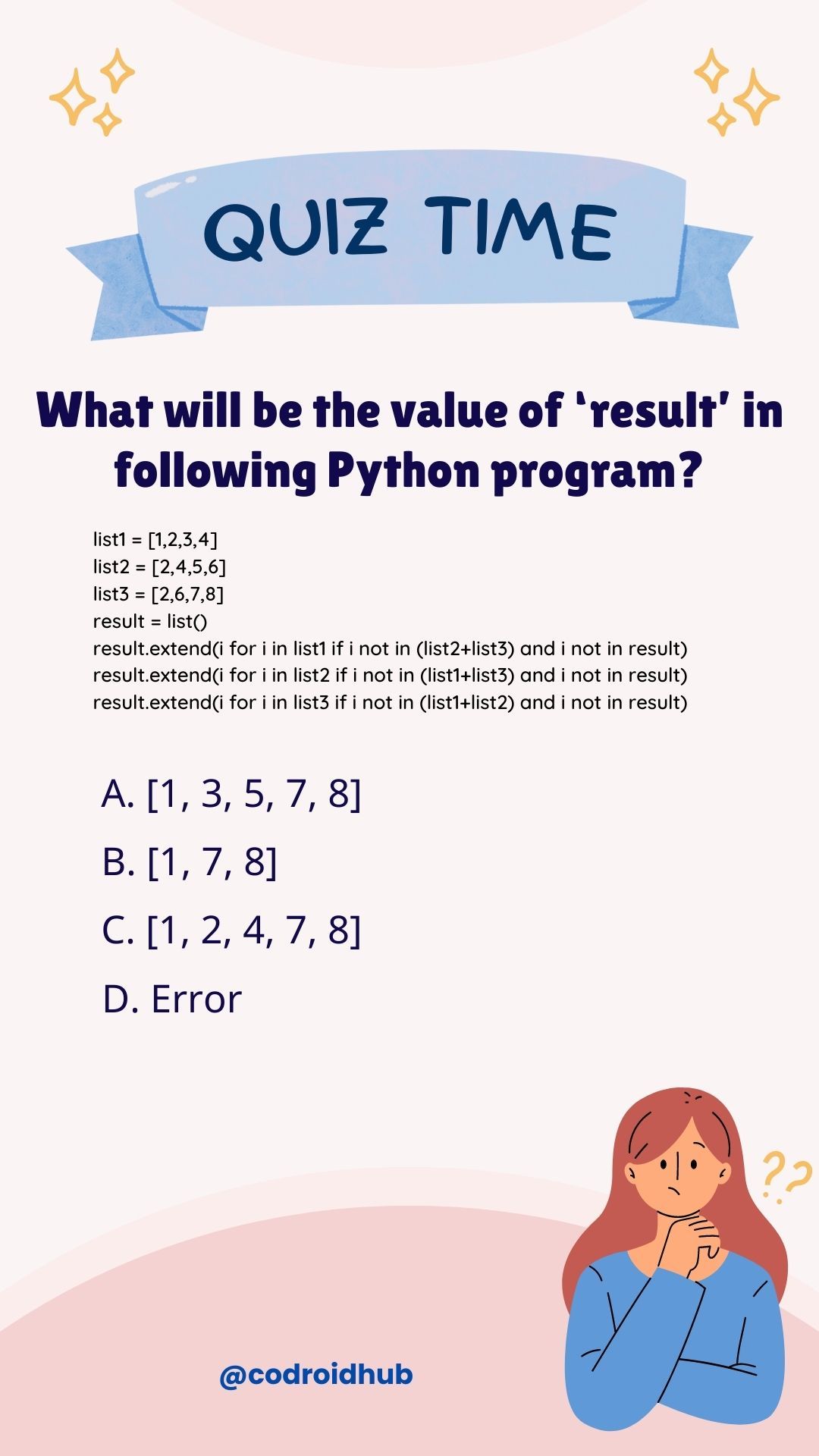CodroidHub Pvt. Ltd. on LinkedIn: #python #codingchallenge #techquiz # ... CodroidHub Pvt. Ltd. on LinkedIn: #python #codingchallenge #techquiz # ...