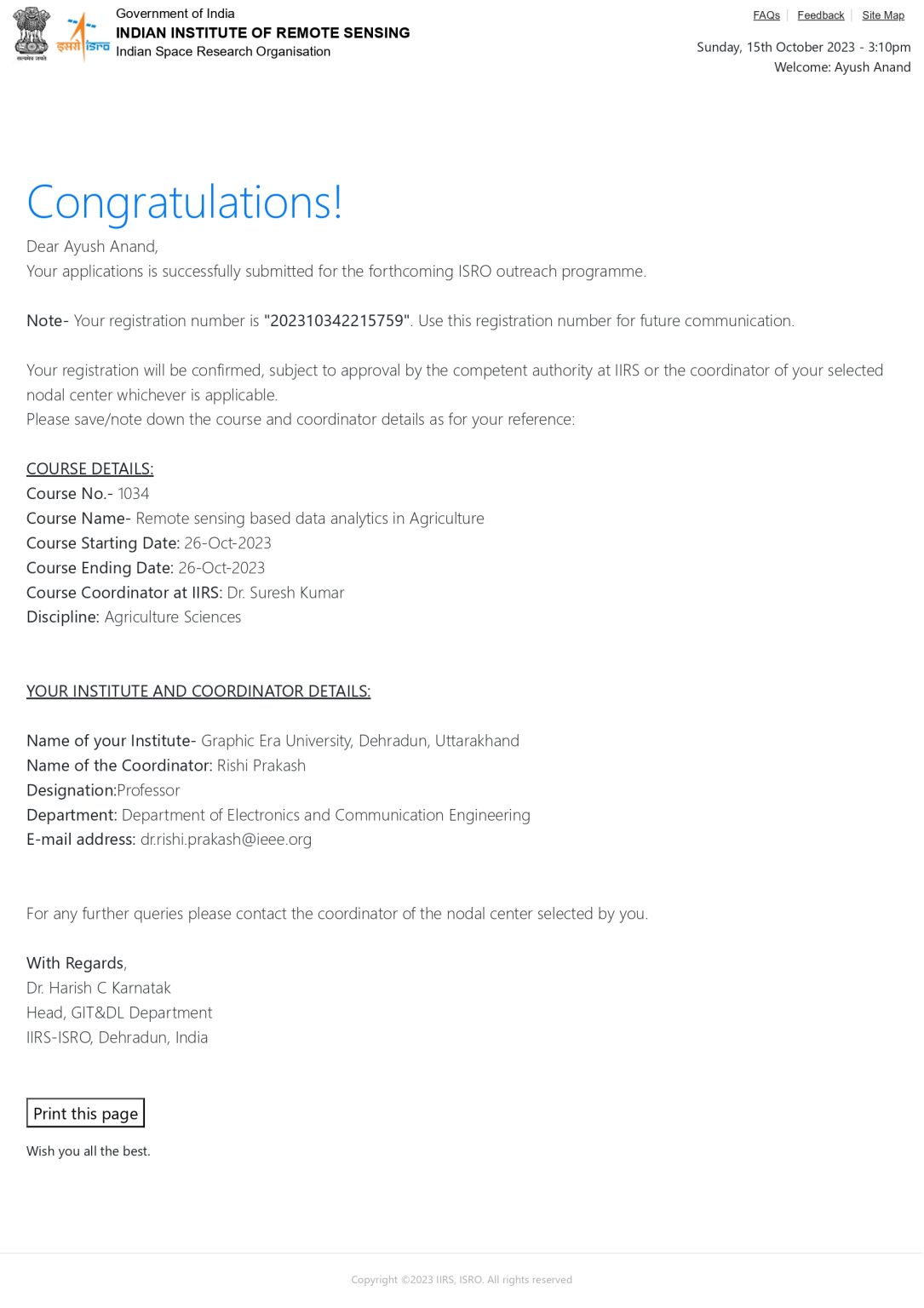 Ayush Anand on LinkedIn: Thanks ISRO..... Ayush Anand on LinkedIn: Thanks ISRO.....