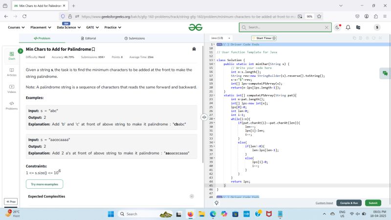 #gfg160 #gfg160 #dsa #java #stringproblems #string #kmpalgorithm ... #gfg160 #gfg160 #dsa #java #stringproblems #string #kmpalgorithm ...