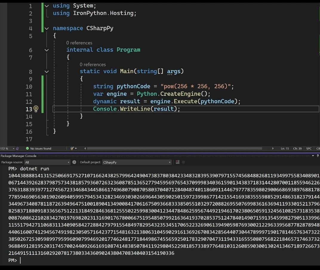 You can run python code in c#. | Bilal Ahmed Khan You can run python code in c#. | Bilal Ahmed Khan