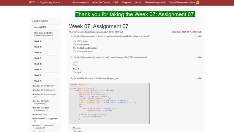 Sachin MR on LinkedIn: #nptel #swayam #programming #java #program # ... Sachin MR on LinkedIn: #nptel #swayam #programming #java #program # ...