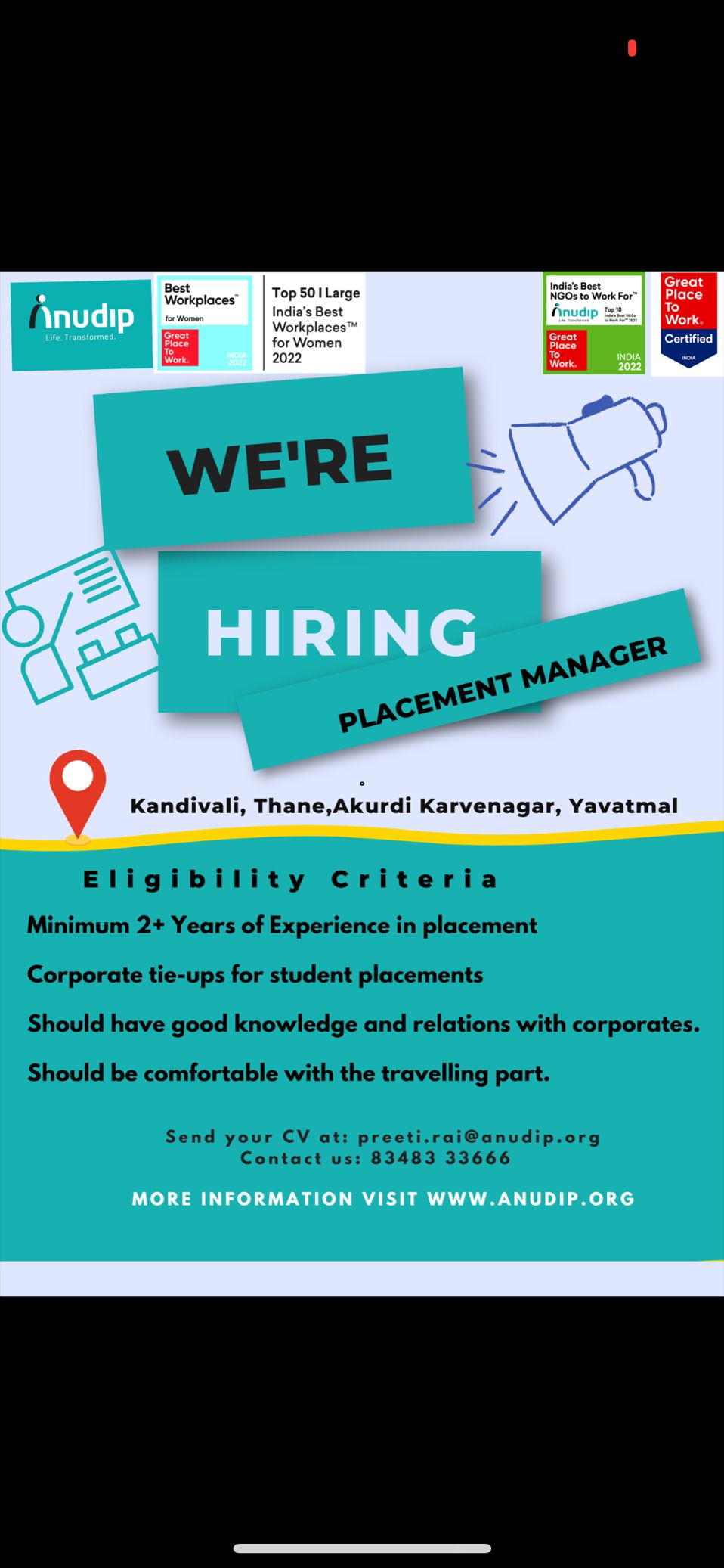 Preeti Rai on LinkedIn: #urgenthiring #placementofficer #placement # ... Preeti Rai on LinkedIn: #urgenthiring #placementofficer #placement # ...