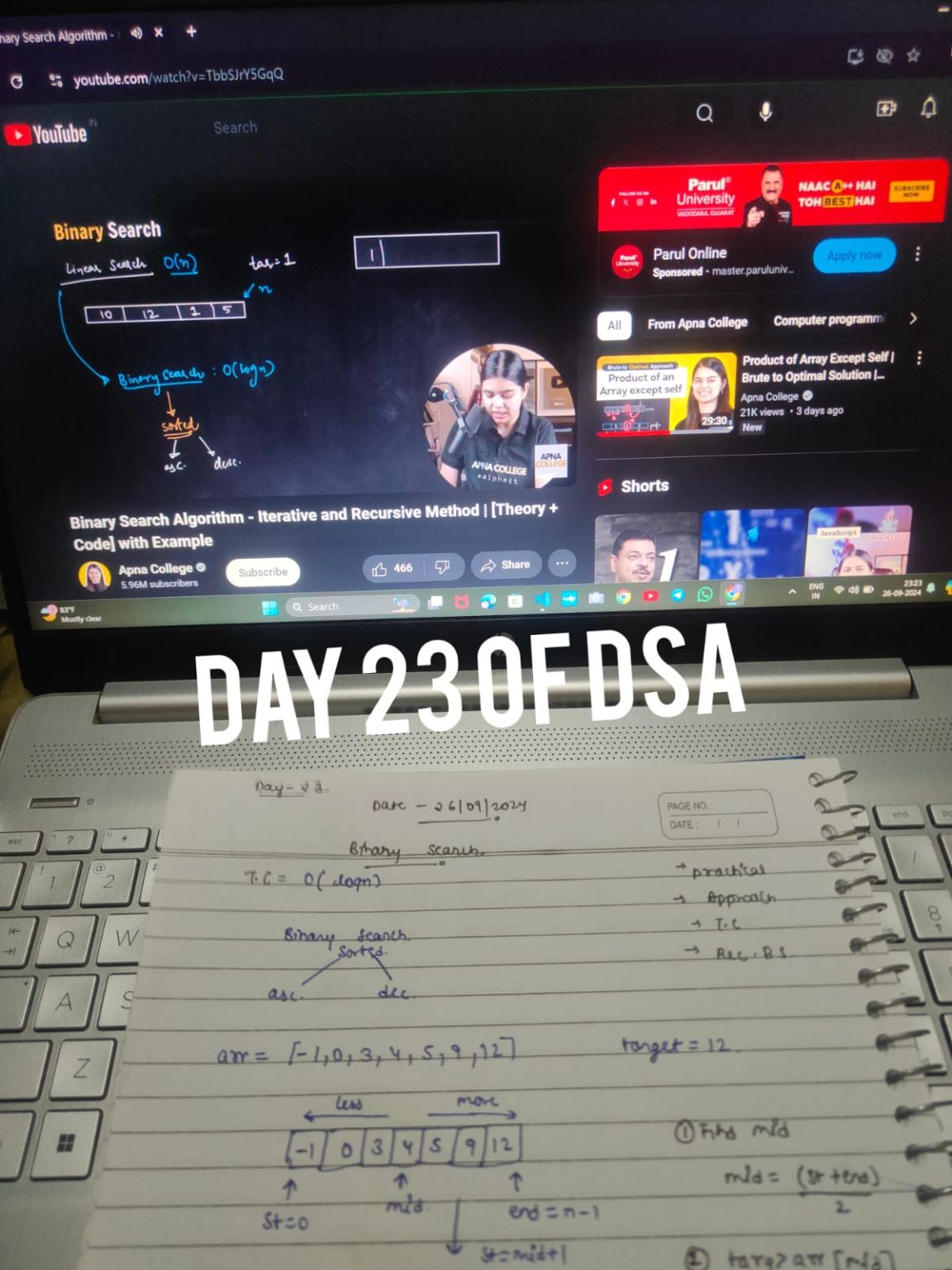 Tulsi Datt Saraswat on LinkedIn: #dsa #day23 #dsa #binarysearch # ... Tulsi Datt Saraswat on LinkedIn: #dsa #day23 #dsa #binarysearch # ...