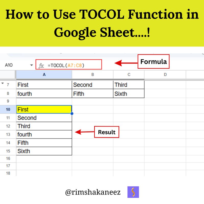 Rimsha Kaneez on LinkedIn: #googlesheets #tocolfunction # ... Rimsha Kaneez on LinkedIn: #googlesheets #tocolfunction # ...