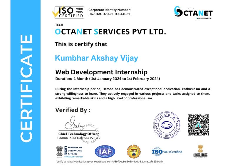 Akshay Kumbhar on LinkedIn: #octanetinternship #webdevlopment # ... Akshay Kumbhar on LinkedIn: #octanetinternship #webdevlopment # ...
