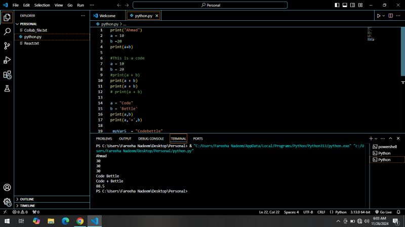 Fareeha Nadeem on LinkedIn: #python #programming #codingjourney # ... Fareeha Nadeem on LinkedIn: #python #programming #codingjourney # ...