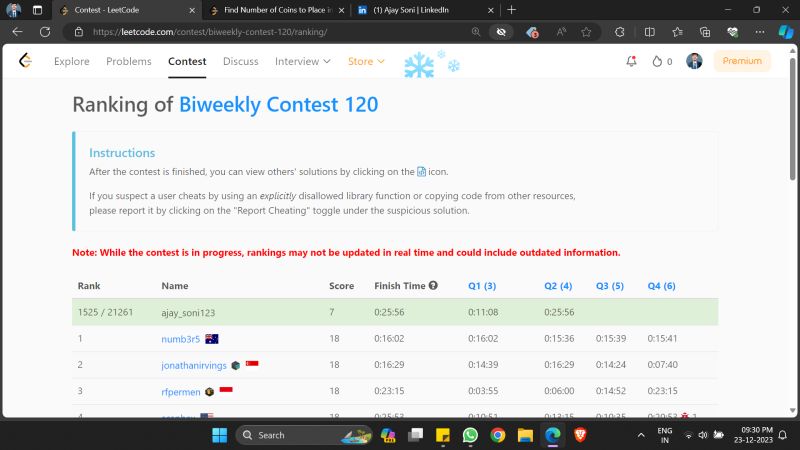 Ajay Soni on LinkedIn: #connection #leetcode #codingchallenge #contest ... Ajay Soni on LinkedIn: #connection #leetcode #codingchallenge #contest ...