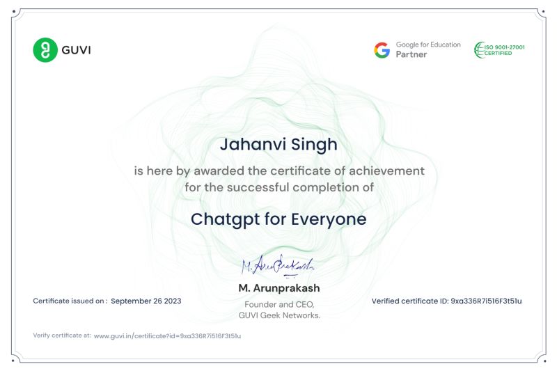 Jahanvi Singh on LinkedIn: #guvi #chatgpt #openai #aichatbot Jahanvi Singh on LinkedIn: #guvi #chatgpt #openai #aichatbot