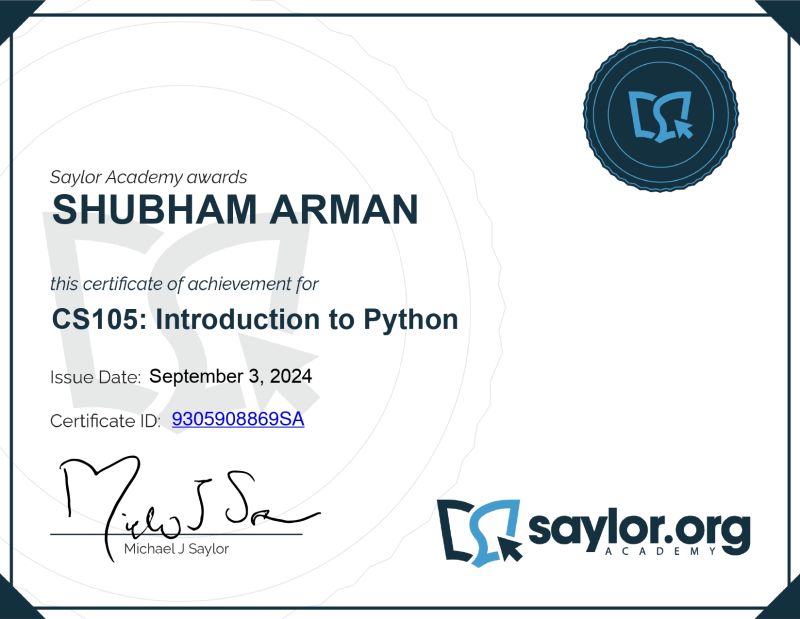 Shubham Arman on LinkedIn: #python #coding #programming #sayloracademy ... Shubham Arman on LinkedIn: #python #coding #programming #sayloracademy ...