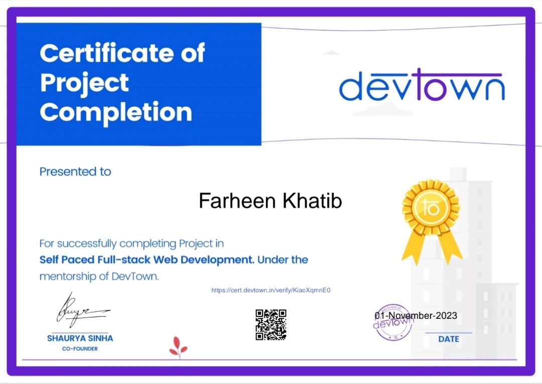 Farheen Khatib on LinkedIn: #fullstackdevelopment #internshipcompleted ... Farheen Khatib on LinkedIn: #fullstackdevelopment #internshipcompleted ...