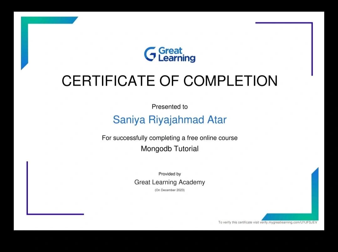 Saniya Atar on LinkedIn: #greatlearning Saniya Atar on LinkedIn: #greatlearning