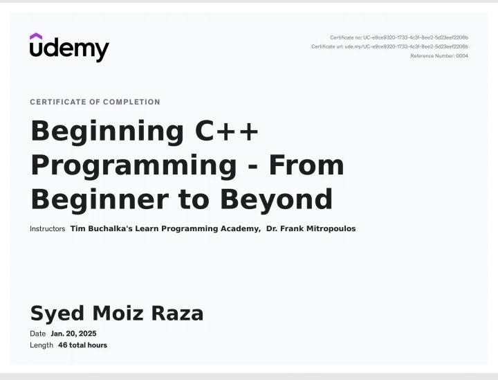 Syed Moiz Raza on LinkedIn: #cplusplus #oop #stl #udemy Syed Moiz Raza on LinkedIn: #cplusplus #oop #stl #udemy