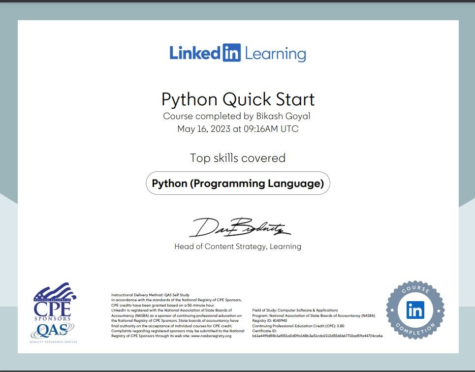 Bikash Goyal on LinkedIn: #python #future #coding Bikash Goyal on LinkedIn: #python #future #coding