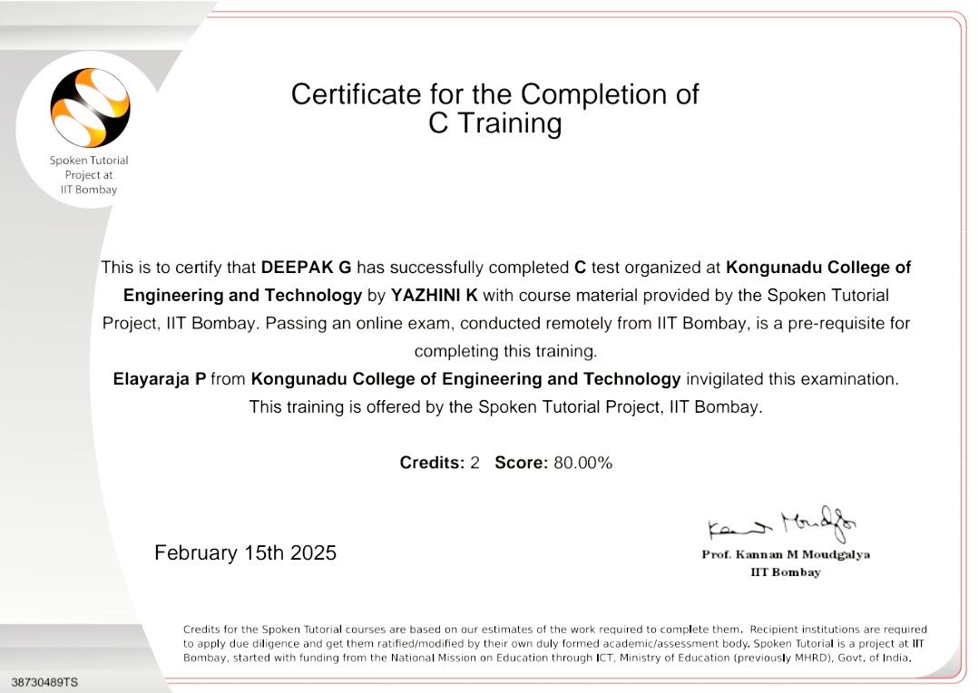 Deepak G on LinkedIn: #cprogramming #learning #iitbombay # ... Deepak G on LinkedIn: #cprogramming #learning #iitbombay # ...