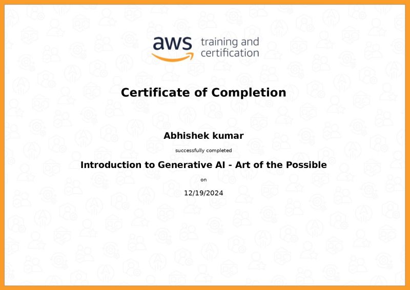 ABHISHEK KUMAR on LinkedIn: #generativeai #aws #innovation # ... ABHISHEK KUMAR on LinkedIn: #generativeai #aws #innovation # ...