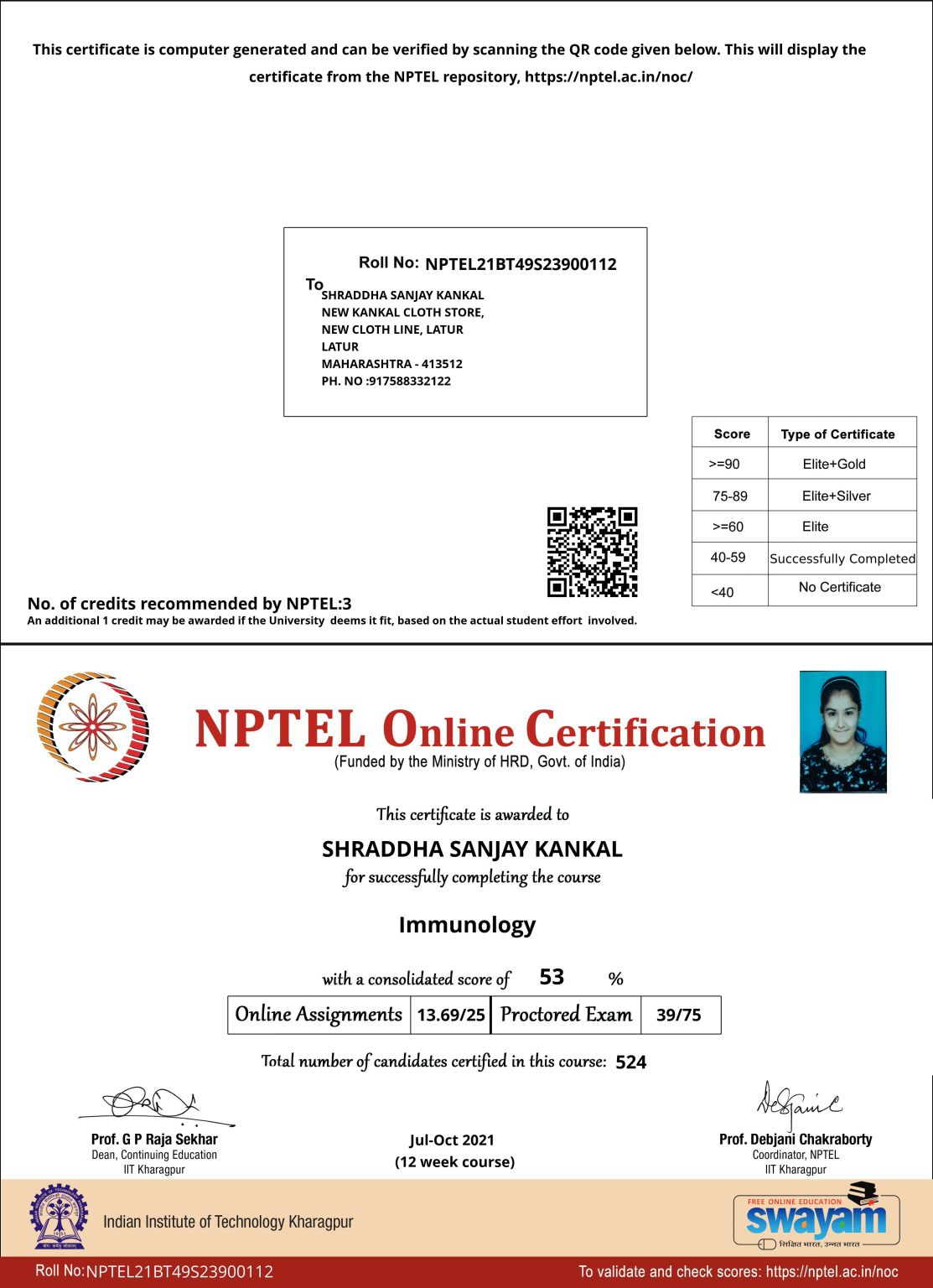 Shraddha Kankal on LinkedIn: #nptelgraduate #immunologycourse # ... Shraddha Kankal on LinkedIn: #nptelgraduate #immunologycourse # ...