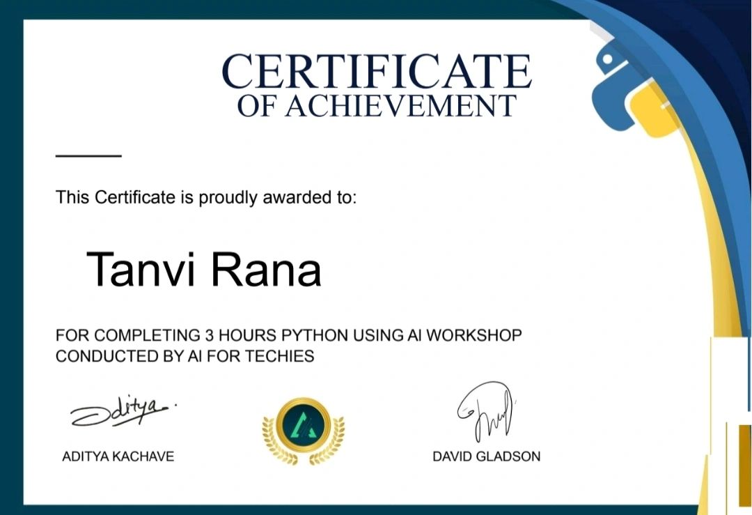Tanvi Rana on LinkedIn: #python #programming #continuouslearning # ... Tanvi Rana on LinkedIn: #python #programming #continuouslearning # ...