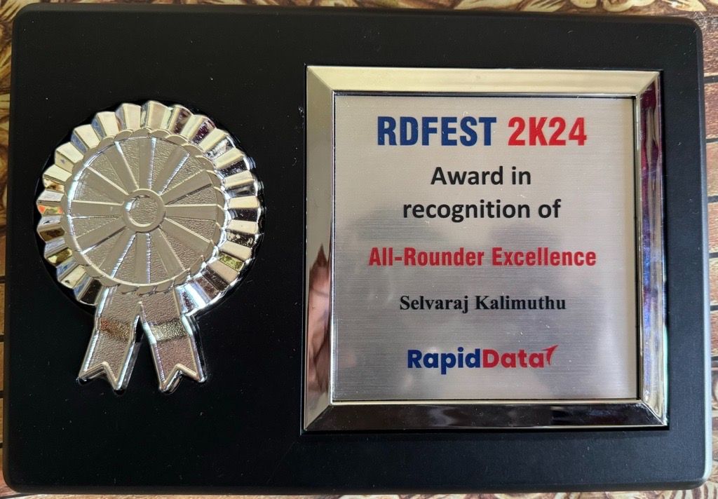 Selvaraj Kalimuthu on LinkedIn: Thank you, RapidData, for the Selvaraj Kalimuthu on LinkedIn: Thank you, RapidData, for the
