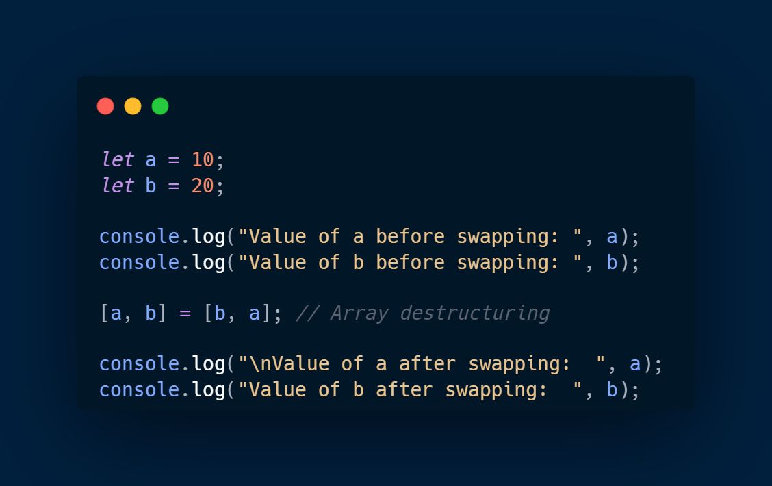 Sreejit Sengupta on LinkedIn: Quick JavaScriptš” Swap values of two ... Sreejit Sengupta on LinkedIn: Quick JavaScriptš” Swap values of two ...