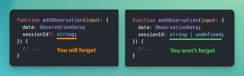 Ayush Singh ⚛ on LinkedIn: TypeScript tip: stop using optional ... Ayush Singh ⚛ on LinkedIn: TypeScript tip: stop using optional ...