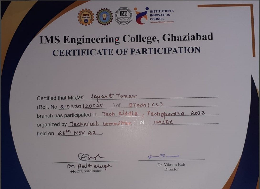 Jayant Tomar on LinkedIn: #engineering #event Jayant Tomar on LinkedIn: #engineering #event