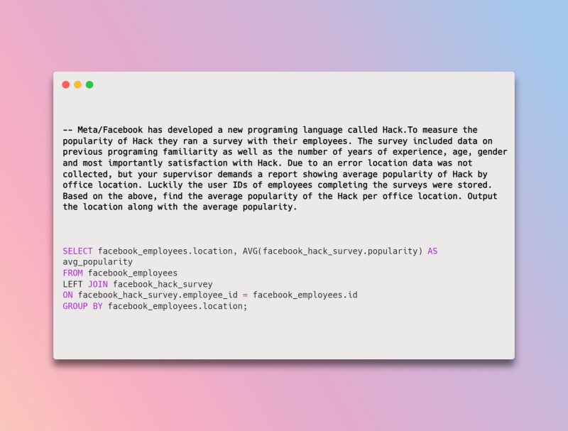 Srilatha J. on LinkedIn: #sql #stratascratch #sql #practice # ... Srilatha J. on LinkedIn: #sql #stratascratch #sql #practice # ...