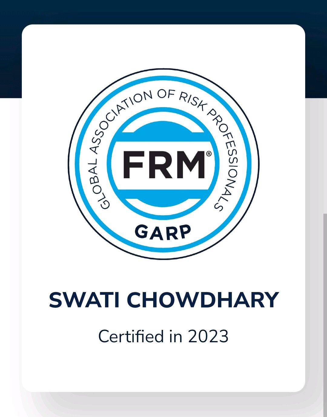Swati Chowdhary, FRM on LinkedIn: I am happy to share that I have ... Swati Chowdhary, FRM on LinkedIn: I am happy to share that I have ...