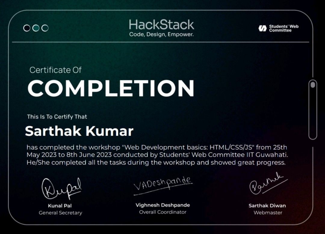 Sarthak Kumar on LinkedIn: #webdevelopment #html #css #swc #javascript Sarthak Kumar on LinkedIn: #webdevelopment #html #css #swc #javascript