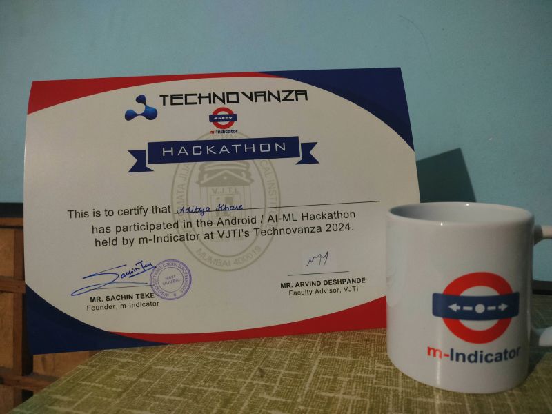 Aditya Khare on LinkedIn: #mindicator #vjti #technovanza #hackathon #aiml Aditya Khare on LinkedIn: #mindicator #vjti #technovanza #hackathon #aiml