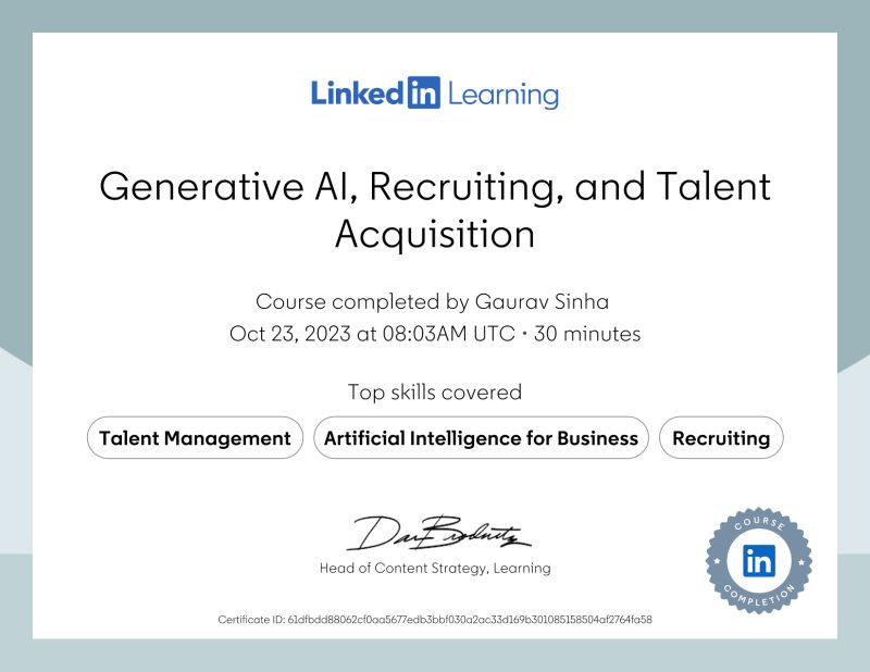 Gaurav Sinha on LinkedIn: Certificate of Completion Gaurav Sinha on LinkedIn: Certificate of Completion