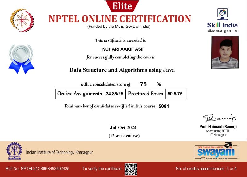 Aakif Kohari on LinkedIn: #dsawithjava #nptel #datastructures # ... Aakif Kohari on LinkedIn: #dsawithjava #nptel #datastructures # ...